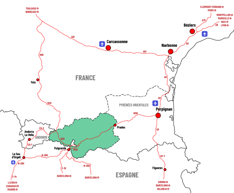 Comment venir ? - Parc naturel régional des Pyrénées catalanes